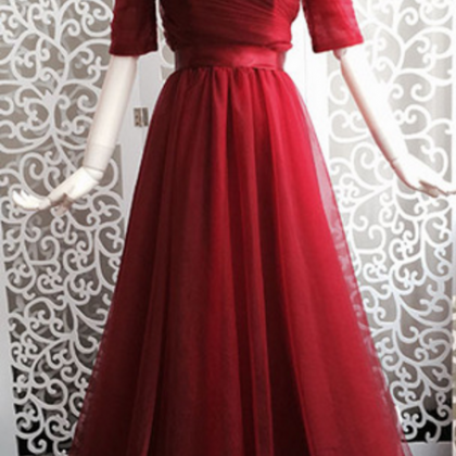 2018 Red Prom Dress Half Sleeves Formal Occasion Dress 10121 on Luulla