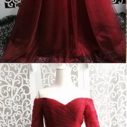 2018 Red Prom Dress Half Sleeves Formal Occasion Dress 10121 on Luulla