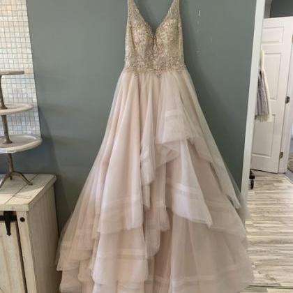 Gown With Porcelain Tulle Illusion Tulle/beaded Formal Wedding Dress ...