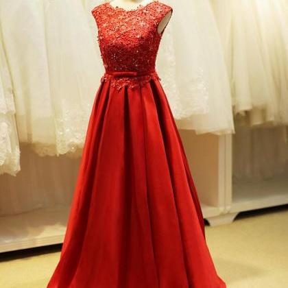 Red Open Back Lace Formal Evening Dress,pl0484 on Luulla