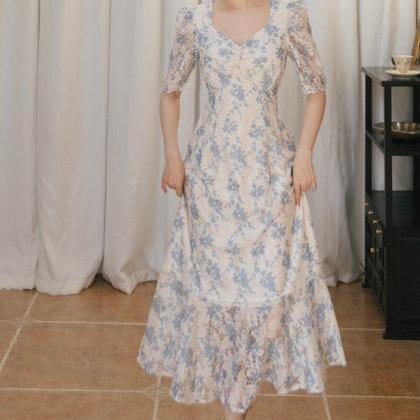 Victorian Summer Dress-french Floral Dress-floral Summer Dress-wedding ...