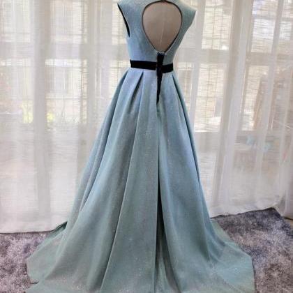 Blue Round Neckline A-line Party Dress 2019, Gorgeous Formal Dress 2021 ...