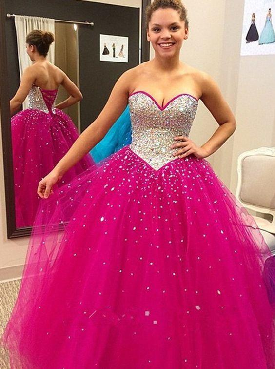 Pink Prom Dress,sweetheart Prom Dress,long Prom Dress,2017 Formal Gown ...