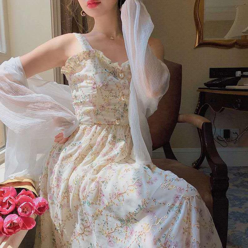 Victorian Summer Dress With Embroidery Lolita Cottage Core Vintage ...