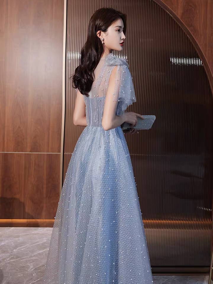 Blue Evening Dress, Style, Temperament, Socialite, High Quality One ...