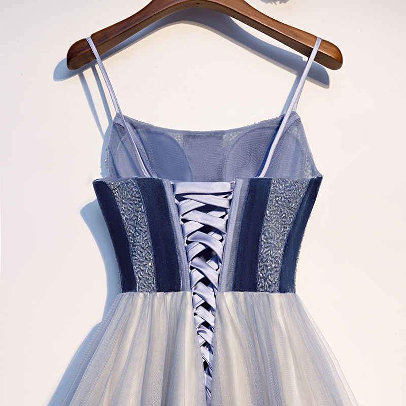 Modern Blue Dress, Style, Elegant Midi Dress,spaghetti Strap ...