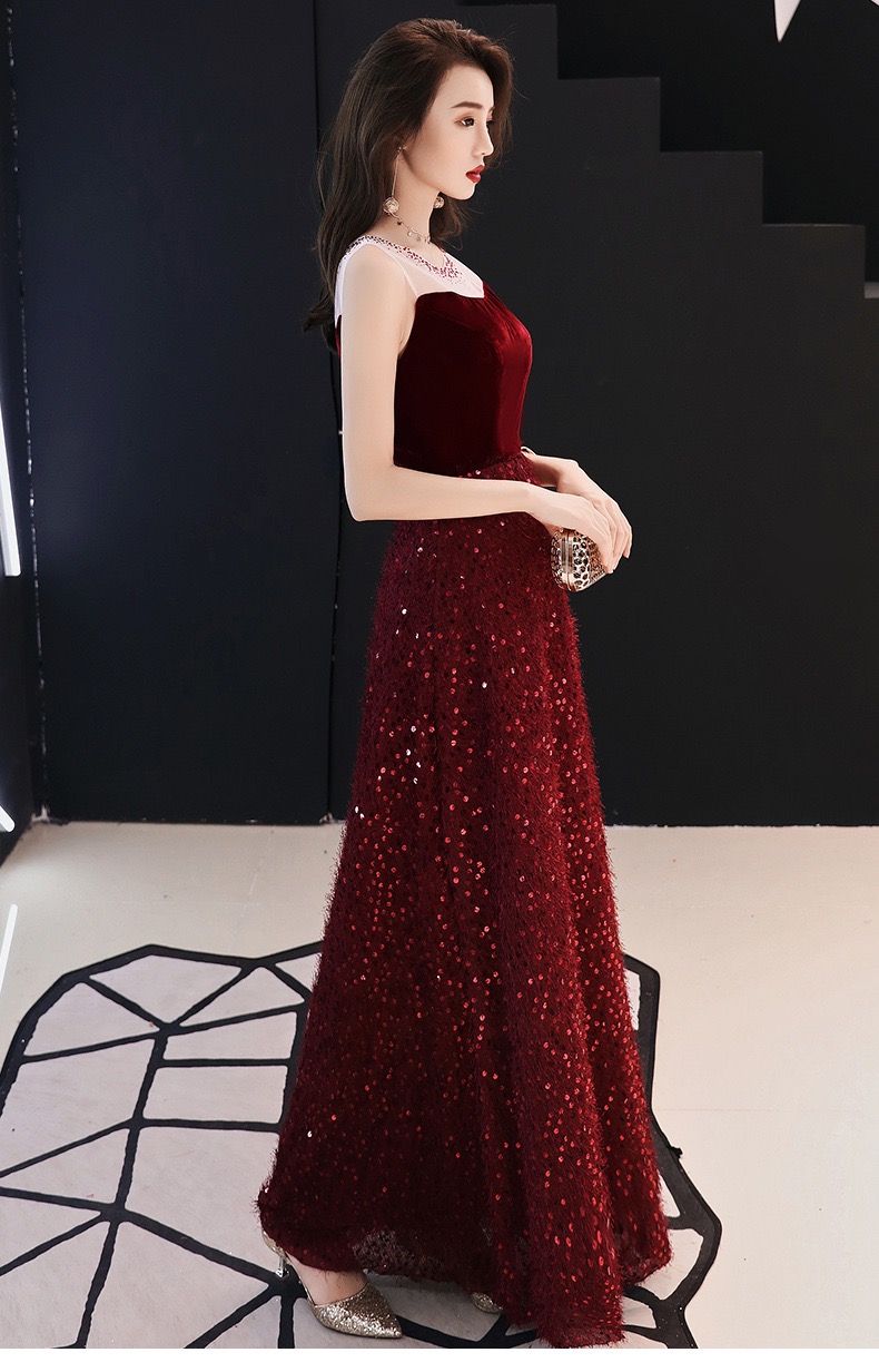 Red Velvet Prom Dress, Sexy Evening Dress,sleeveless Party Dress,custom ...