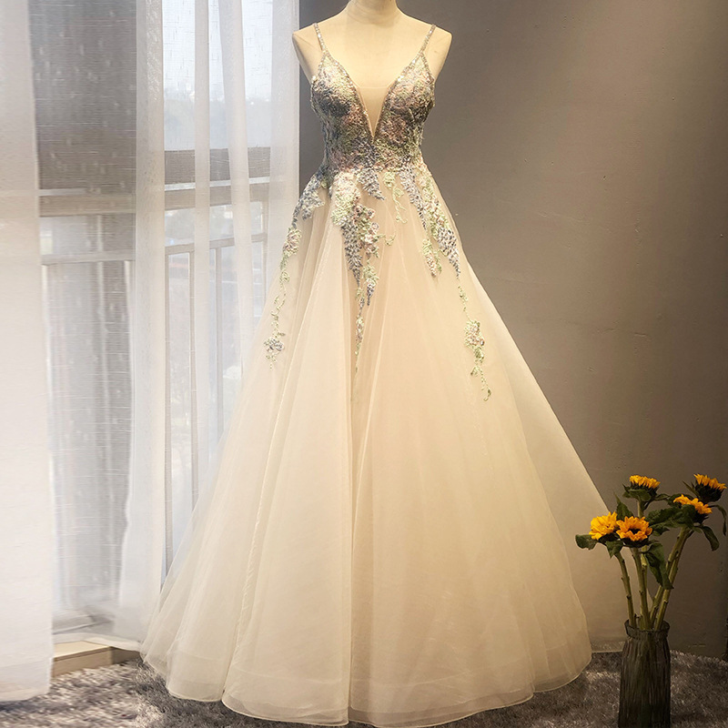 Deep V-neck Prom,dress, Atmosphere, Socialite Party, Goddess ...