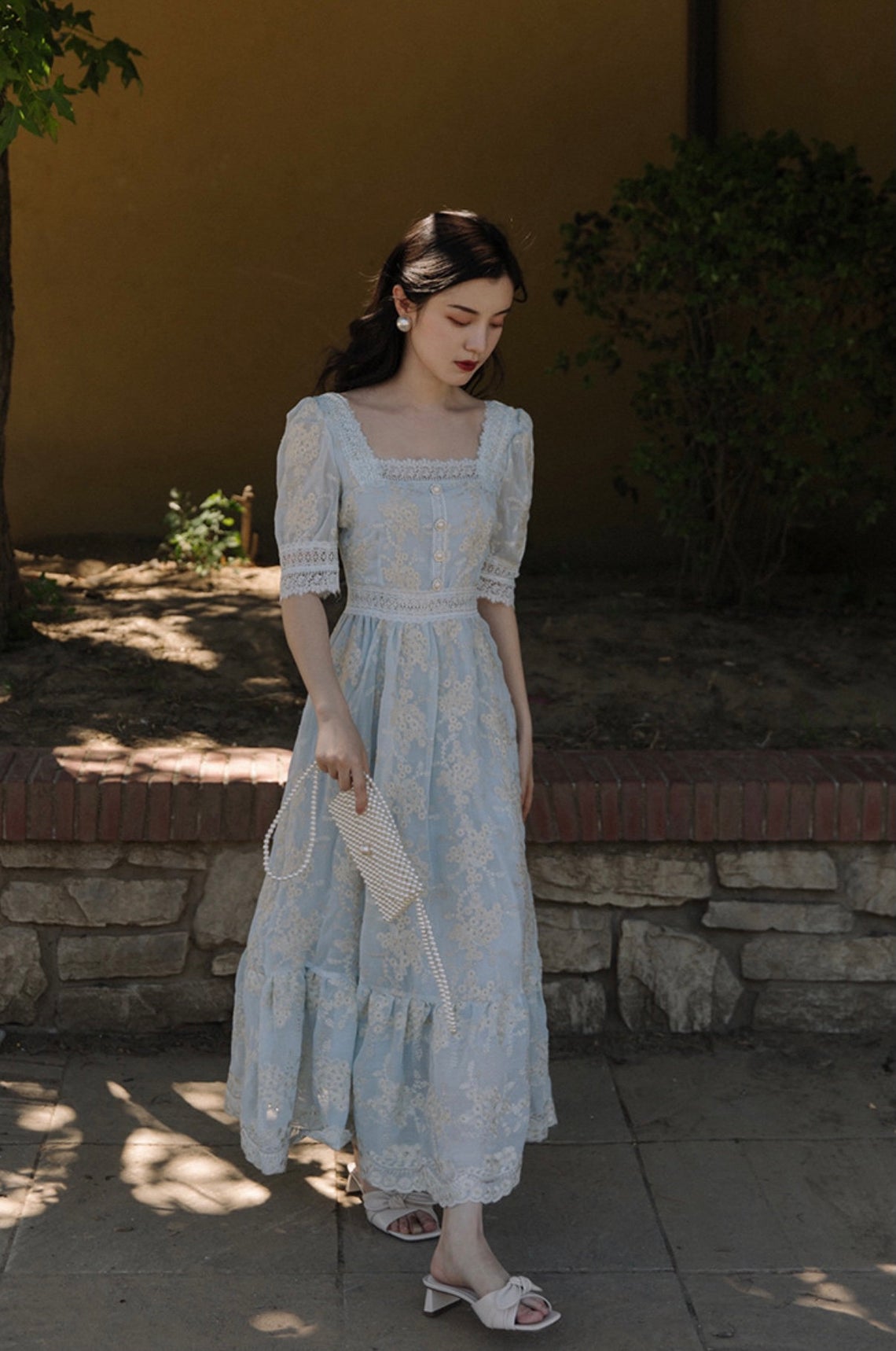 French Vintage Dress-prom Dress-vintage Lace Dress-cottage Core Dress ...