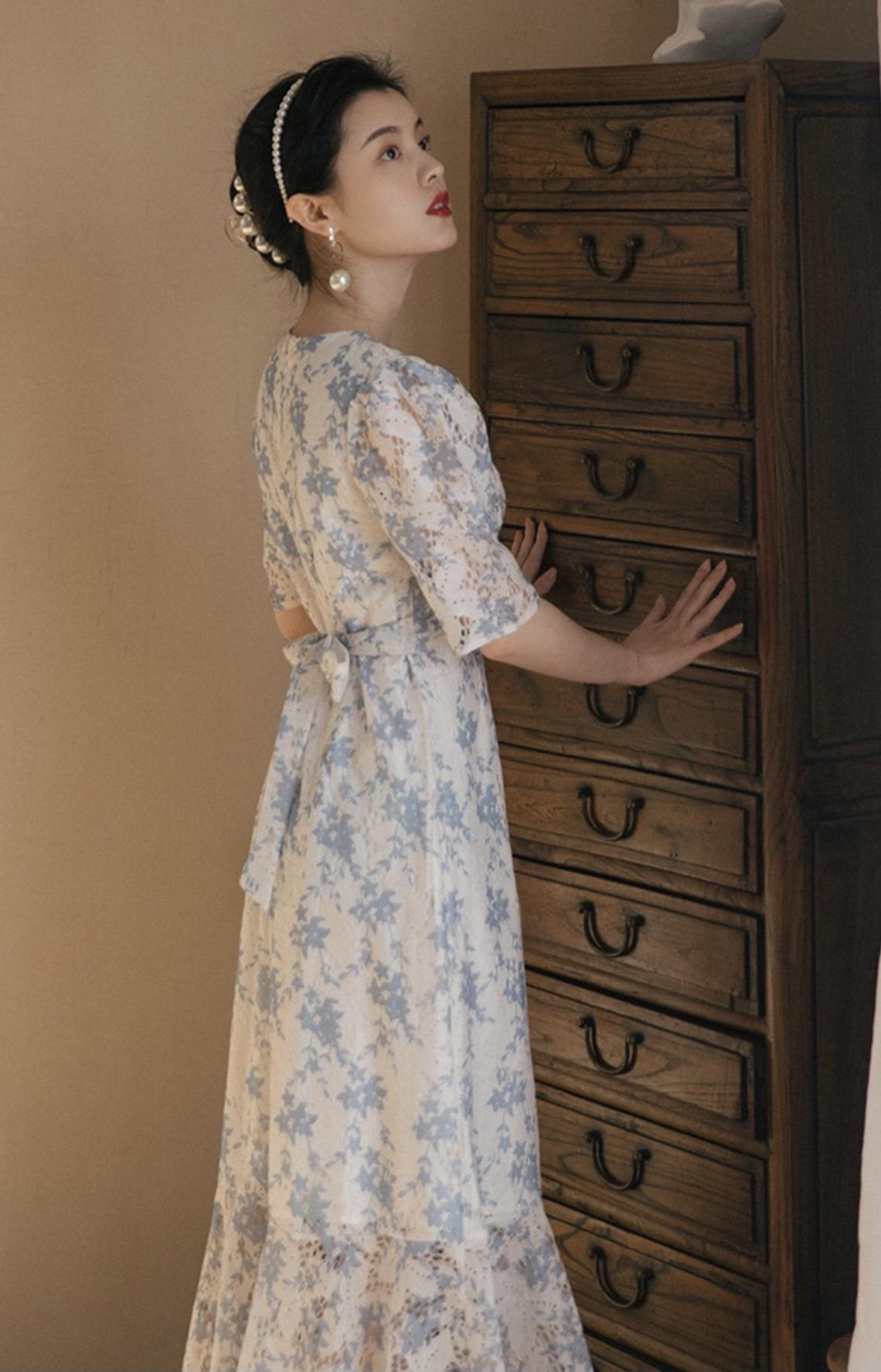 Victorian Summer Dress-french Floral Dress-floral Summer Dress-wedding ...