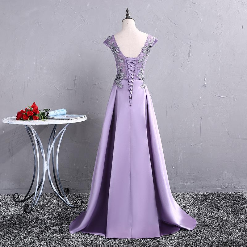 Fashionable Long Satin Purple Prom Dress, A-line Evening Gown,pl4958 on ...