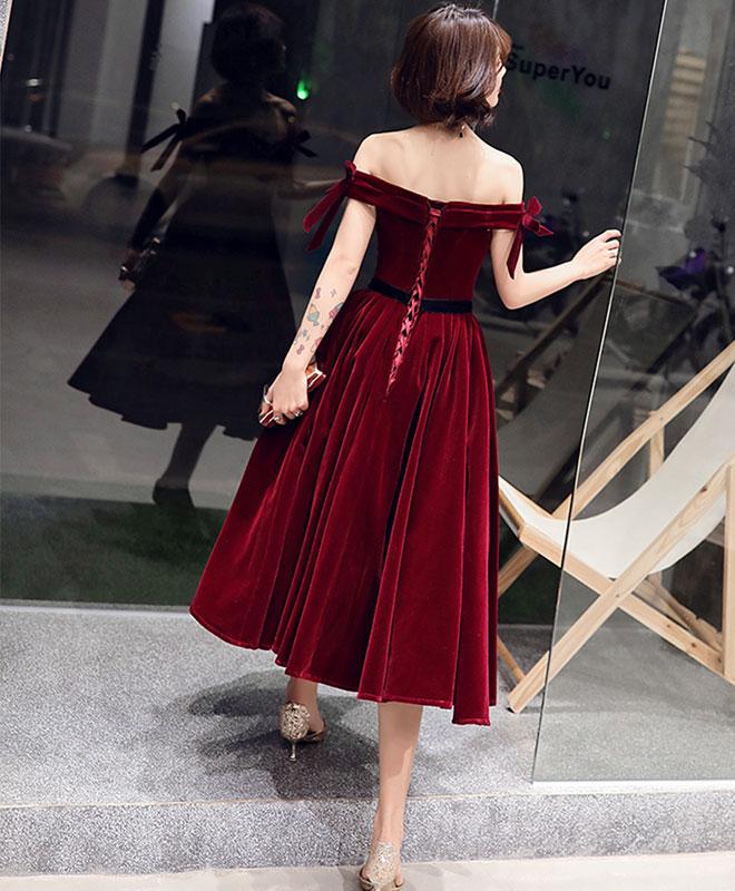 Burgundy Short Prom Dress, Burgundy Evening Dress,pl4616 on Luulla