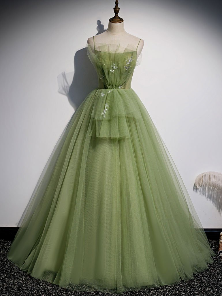 Green Tulle Long Prom Dress Green Tulle Formal Dress,pl4642 on Luulla