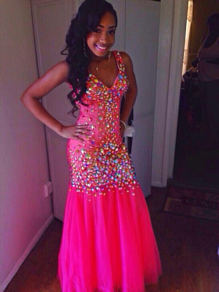 Sexy Crystals Party Dress Mermaid Prom Dresses V Neck Homecoming