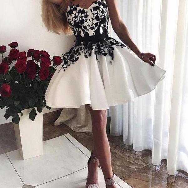 White Lace Short Prom Dress, White Lace Homecoming Dress on Luulla