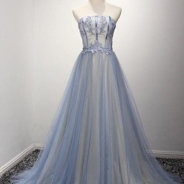 A Line Strapless Prom Dress Modest Beautiful Long Prom Dress,pl0806 on ...