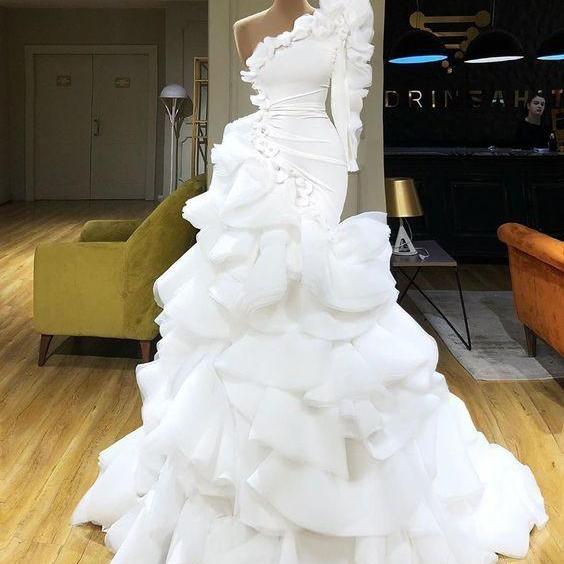 One Shoulder Prom Dresses, Pleats Prom Dresses, Ruffle Prom Dresses ...