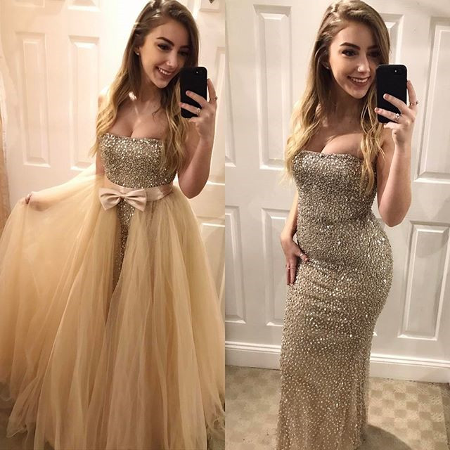 Gorgeous Sweetheart Prom Dress Bodycon Beads Sleeveless Evening Dress ...