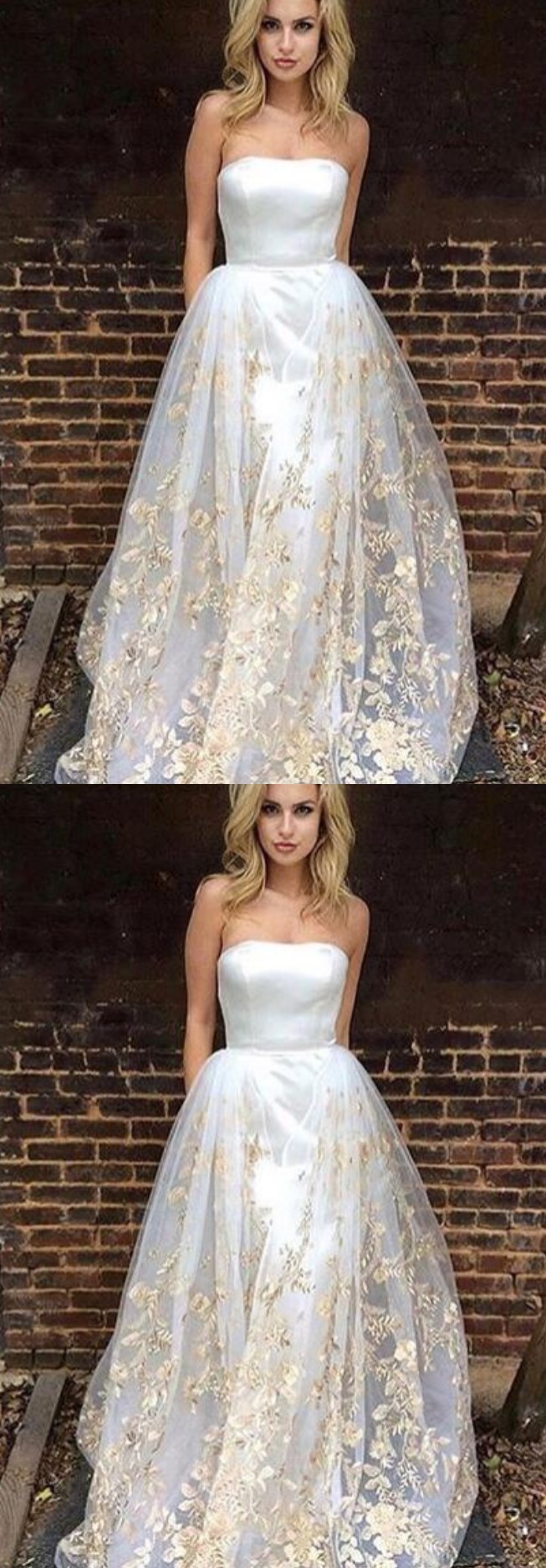 White Prom Dress, Women Prom Dress, Formal Party Dresses, Tulle Prom ...