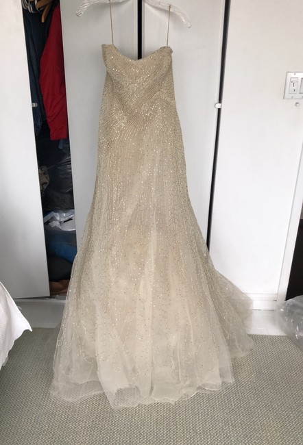Creme Silk Beaded Gown Formal Wedding Dress,pl0218 on Luulla