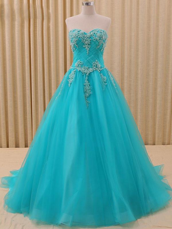 Blue Strapless Ball Gown Pageant Dress,pl0509 on Luulla