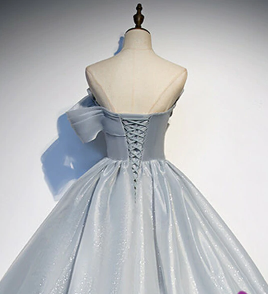 Silver Gray Ball Gown Strapless Pleats Prom Dress,pl1074 on Luulla