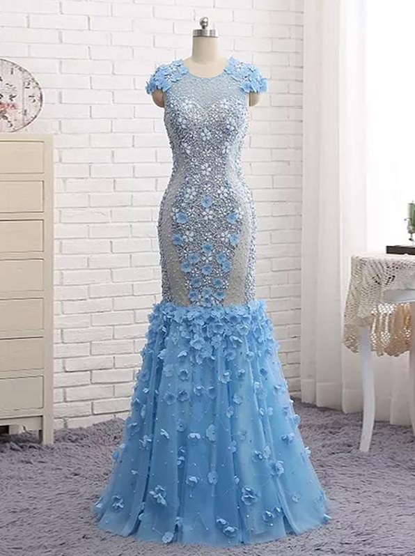 Sheath/column Prom Dress Appliques Floor-length Rhinestone Sexy Prom ...