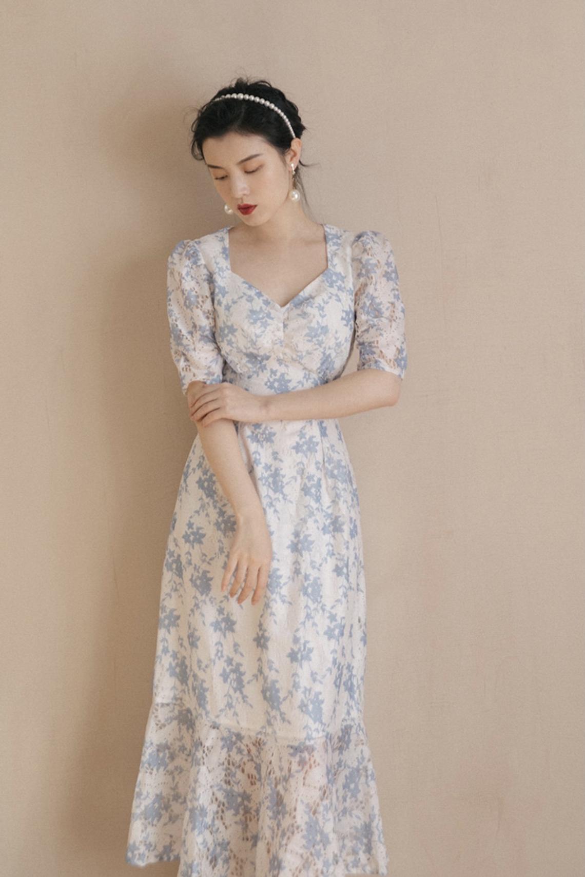 Victorian Summer Dress-french Floral Dress-floral Summer Dress-wedding ...