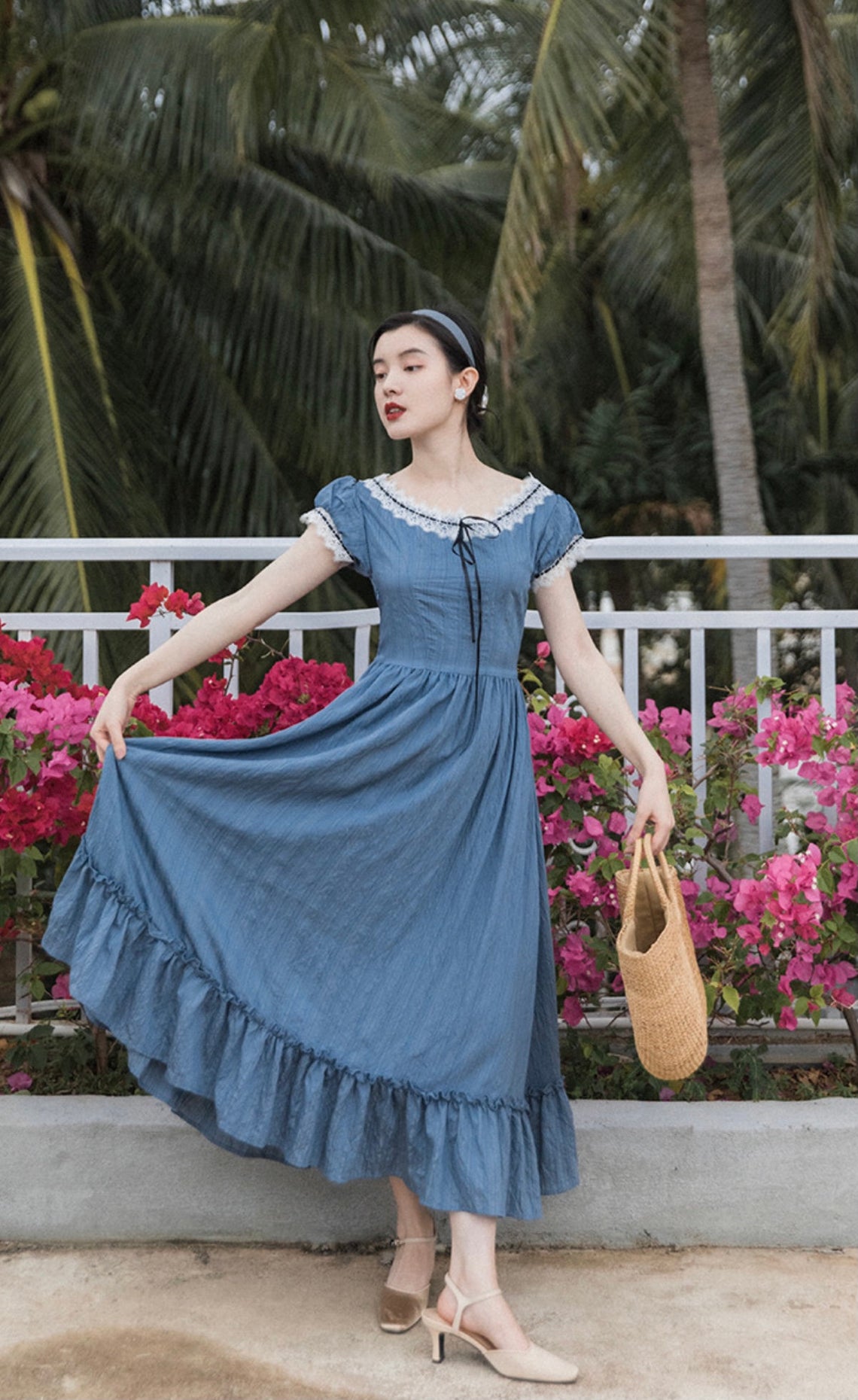 Cottage Core Dress-prairie Vintage Dress-french Retro Dress-milk Maid ...