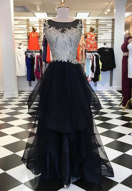 Long Prom Dresses With Appliques And Beading,Formal Dress,Dance Dresses ...