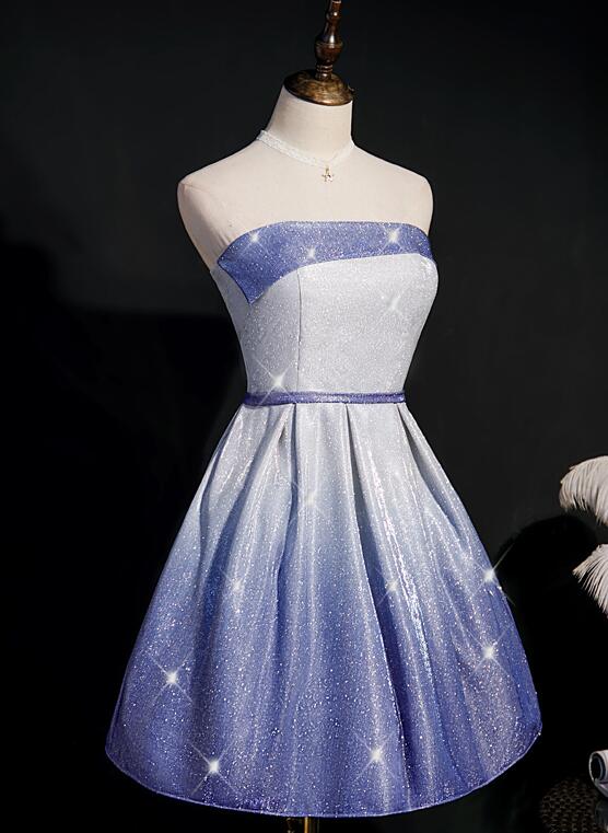 Purple Gradient Short Scoop Homecoming Dress, Short Prom Dress Party ...