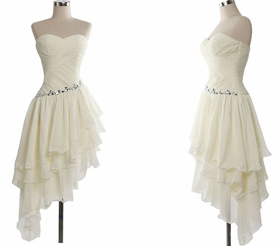 2016 Charming Homecoming Dress,white Beaded Prom Dress,sweetheart ...