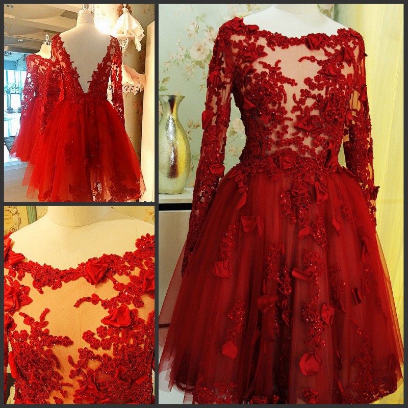 2017 Custom Made Charming Red Beading Prom Dress,appliques Prom Dress ...