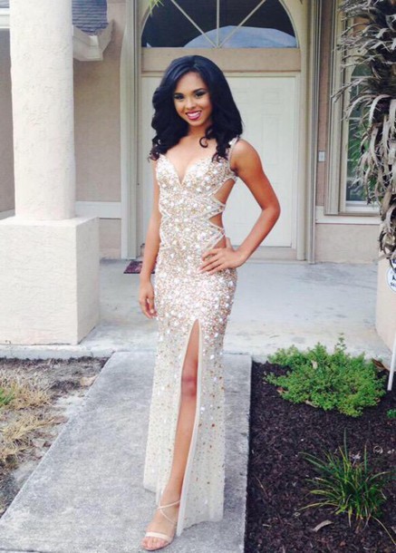 Charming Prom Dress,sequined Prom Dress,mermaid Prom Dress,v-neck Prom ...