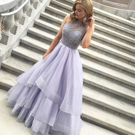 2017 Custom Made Prom Dress, Evening Dress,beading Tiers Ball Gown ...